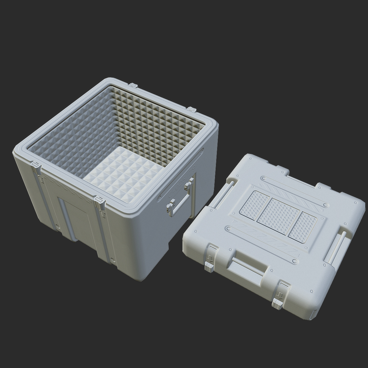sci-fi metal crate 3d model