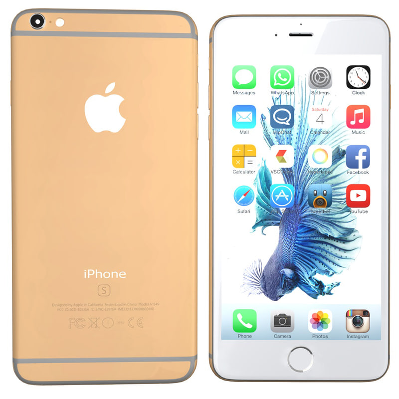 3d model modelled iphone 6s gold