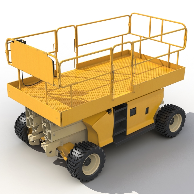 3d model engine powered scissor lift