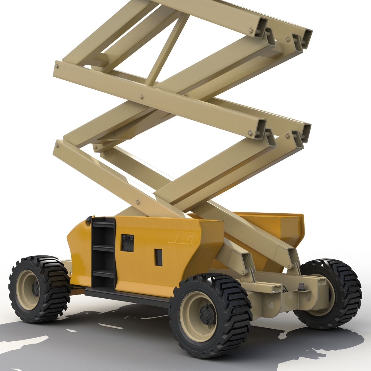 3d engine powered scissor lift model