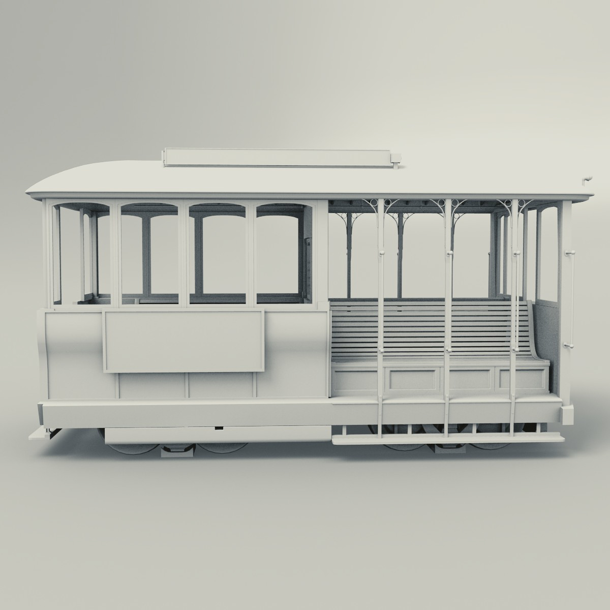 trolley cable cars 3d obj