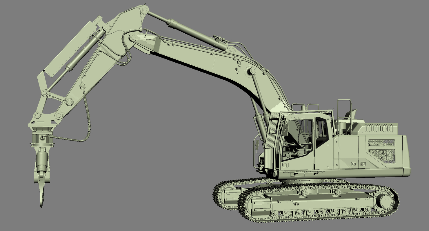 excavator demolition equipment c4d