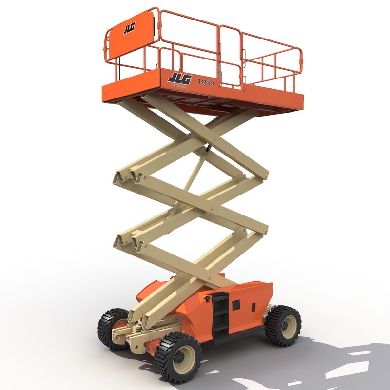 3d engine powered scissor lift model
