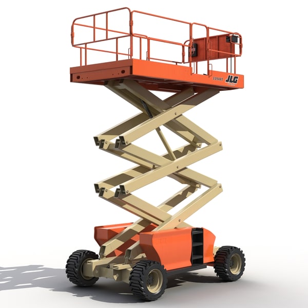 3d engine powered scissor lift model