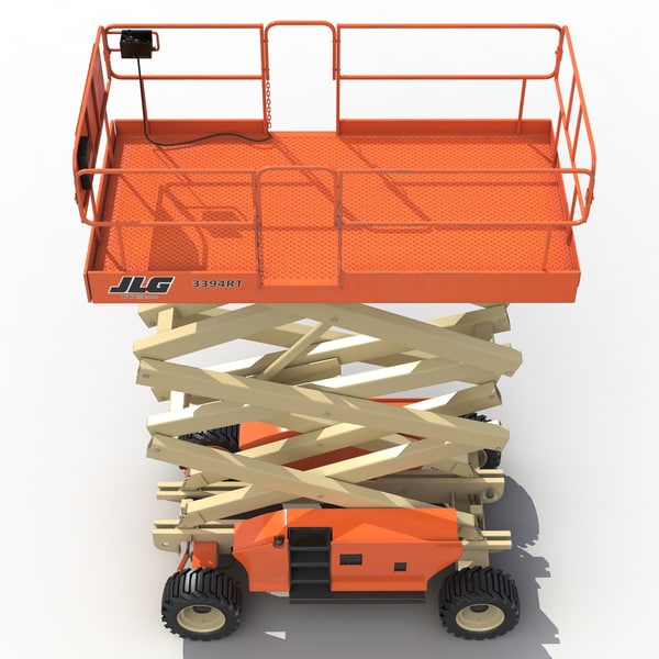 3d engine powered scissor lift model