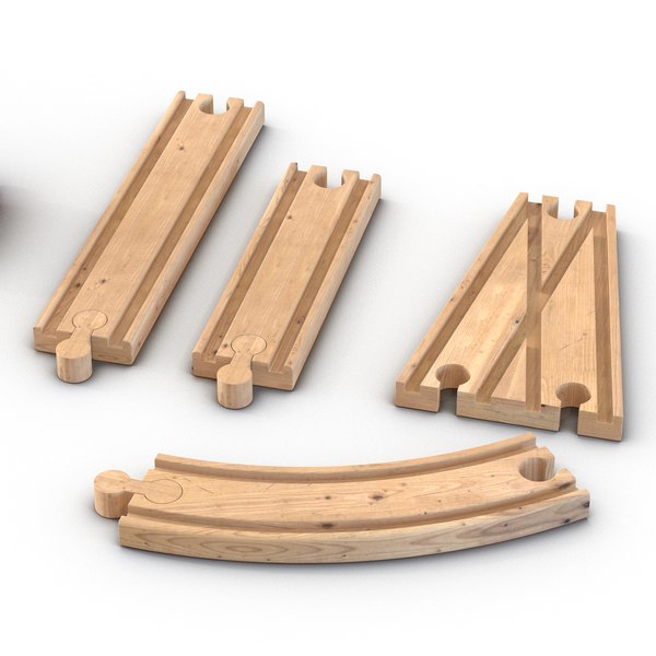 wooden toy train track 3d c4d