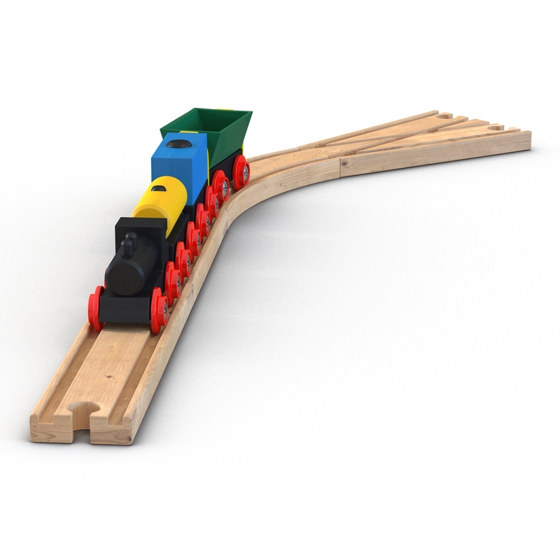 wooden toy train track 3d c4d