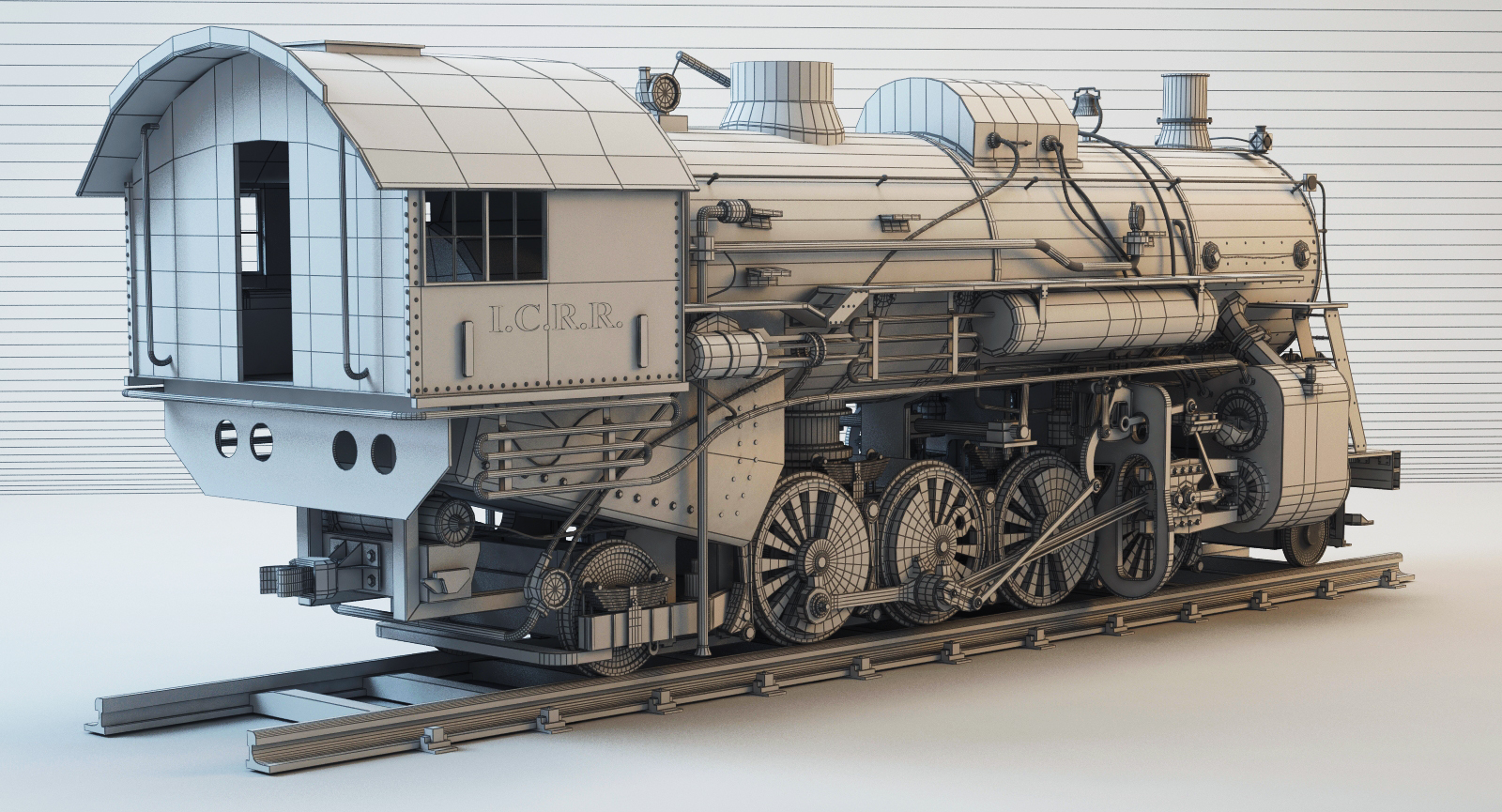 3d model icrr 1518 steam locomotive