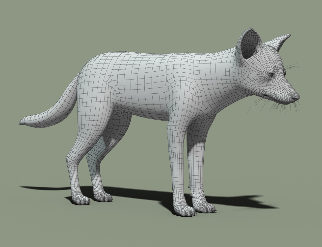 red fox fur 3d model