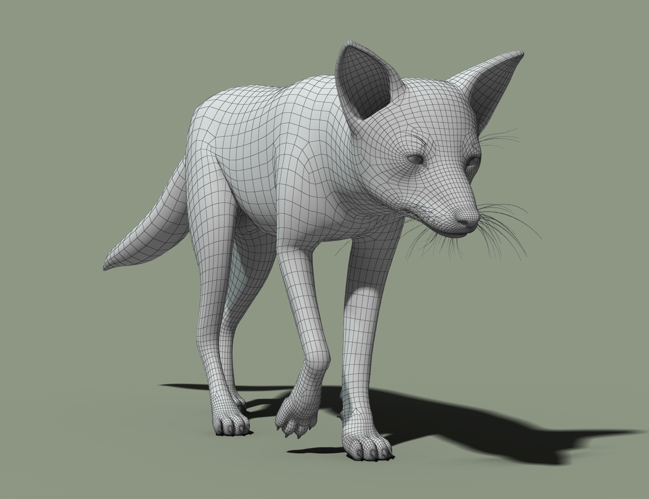 red fox fur 3d model