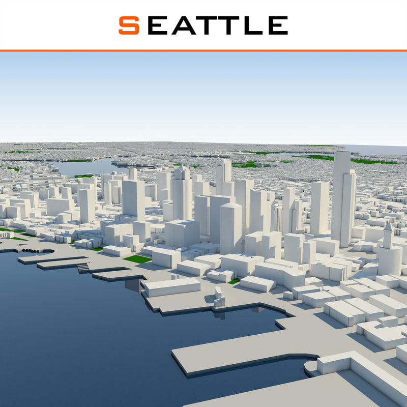 3d seattle cityscape