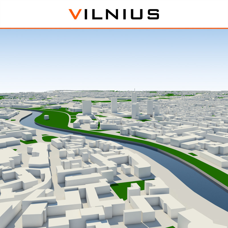 3d vilnius cityscape model
