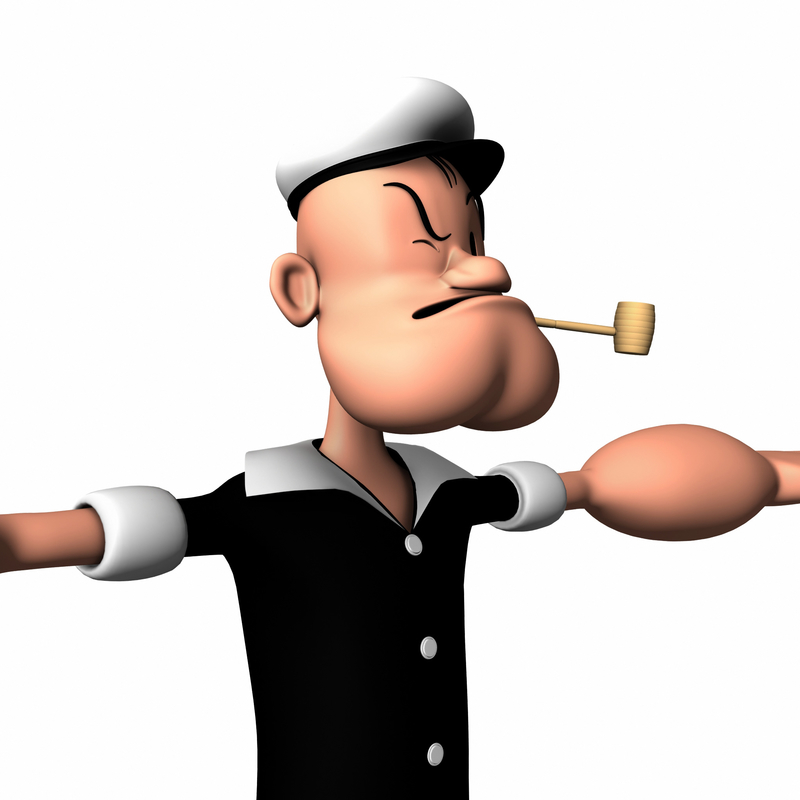 3d model popeye character sailor