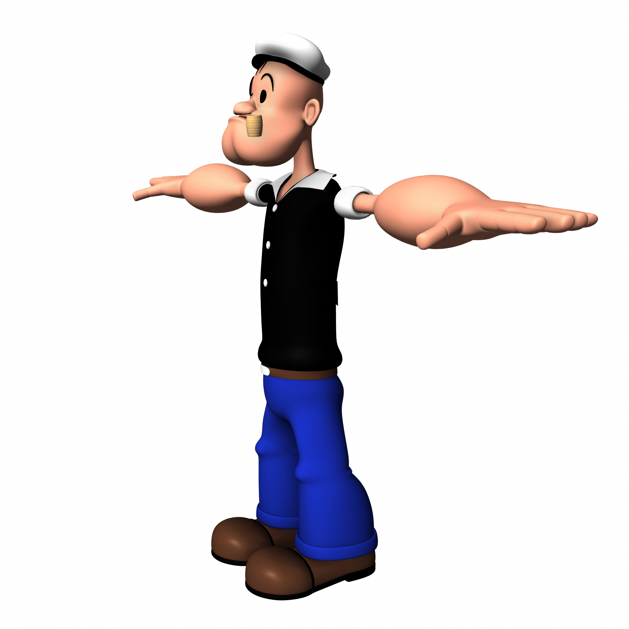 3d model popeye character sailor