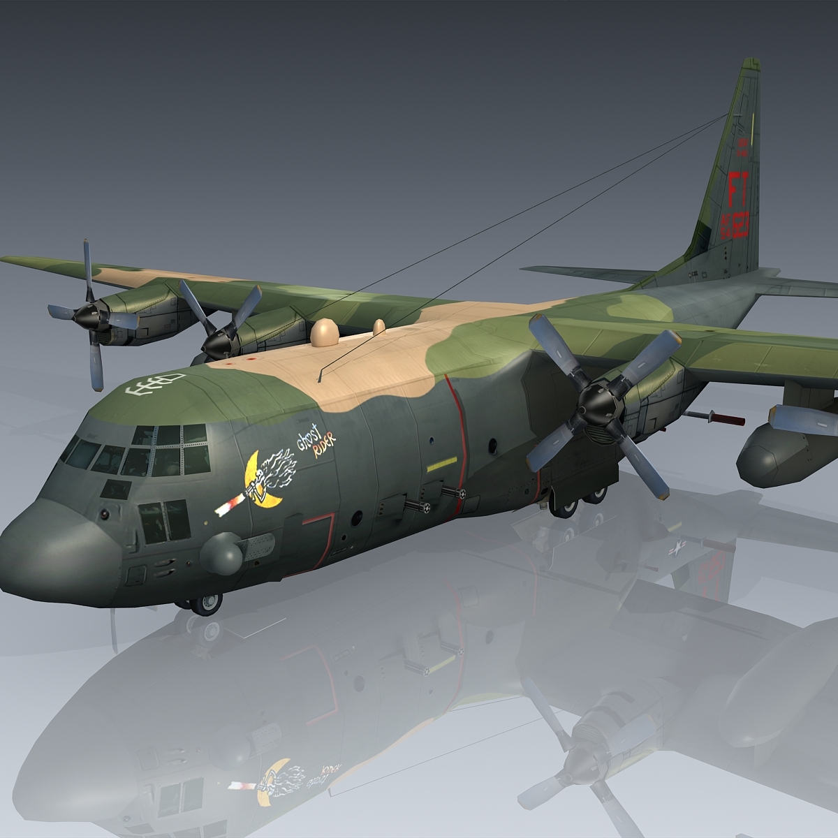 gunship ghost rider lockheed c-130 3d 3ds