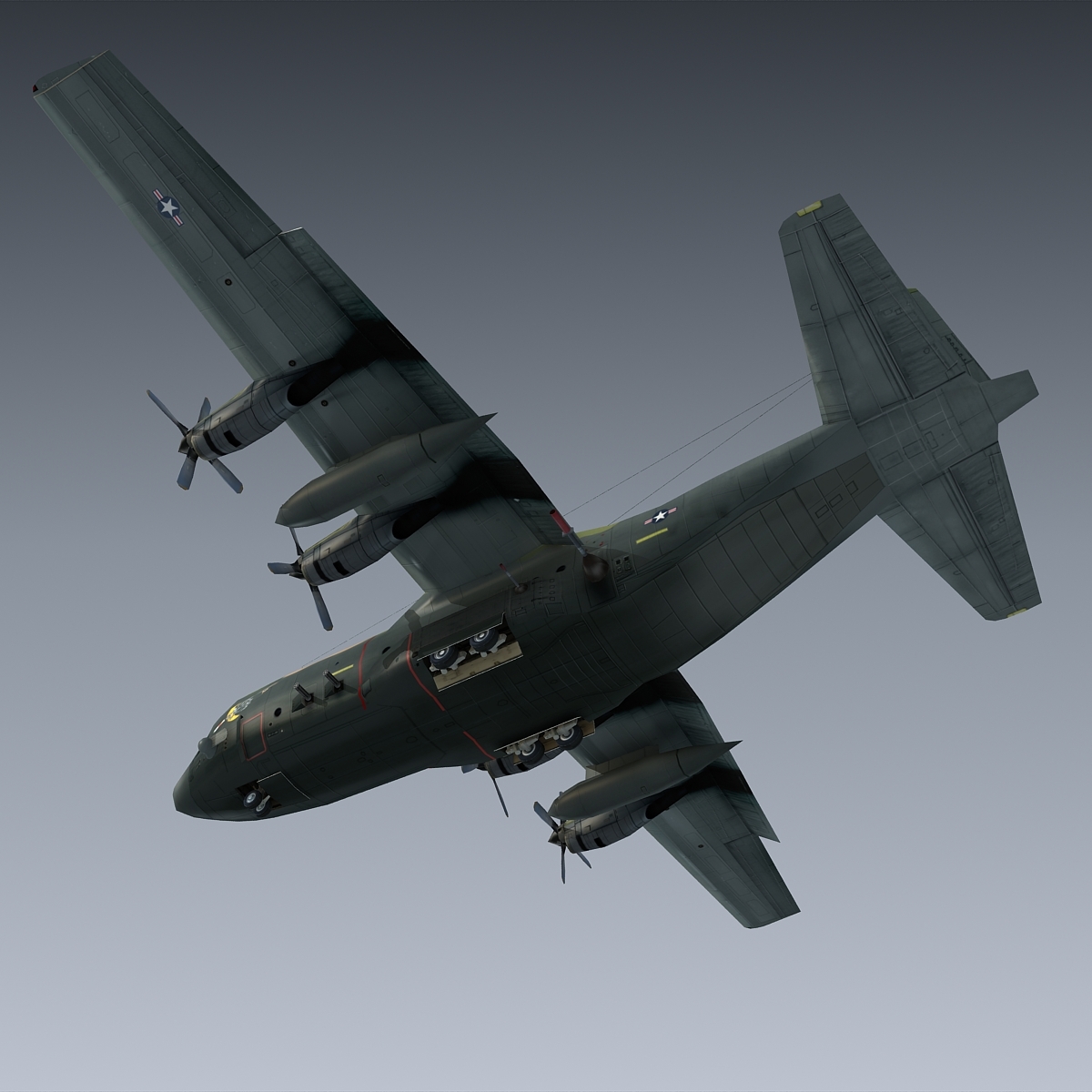 3d max gunship lockheed c-130 hercules