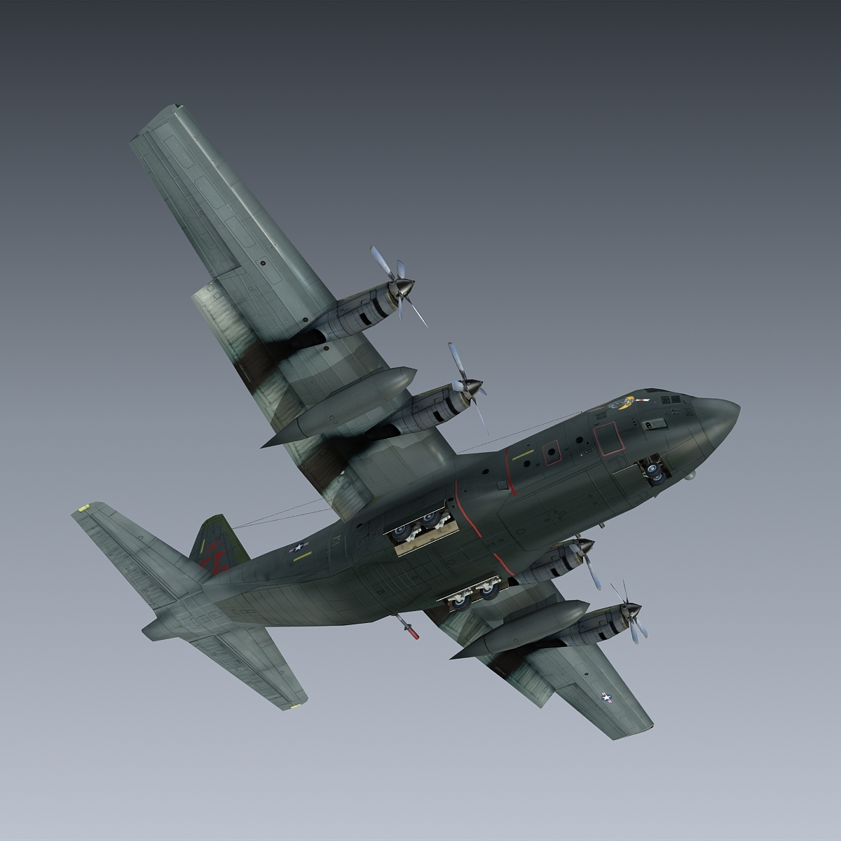 3d max gunship lockheed c-130 hercules