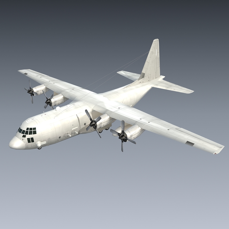 3d max gunship lockheed c-130 hercules