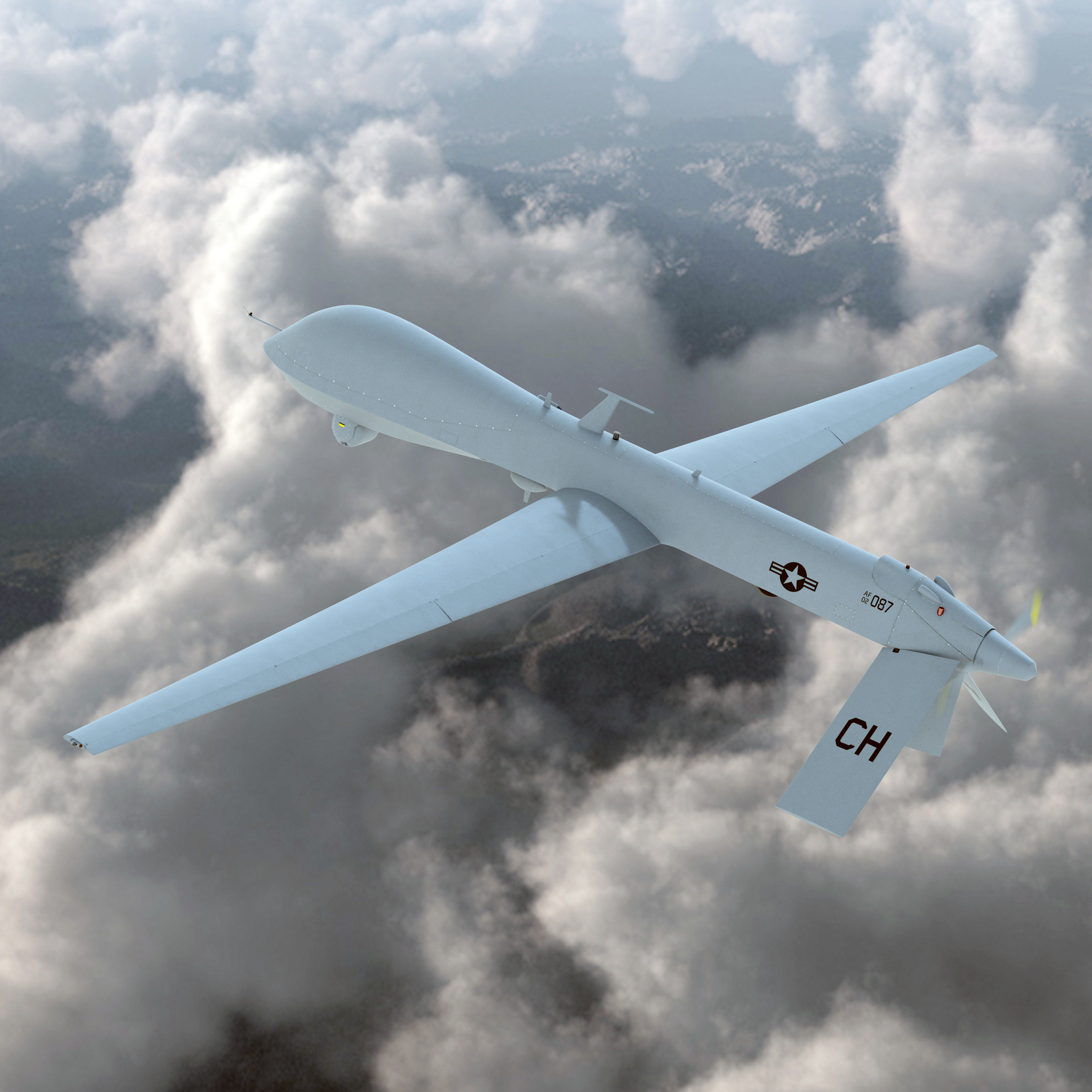 general atomics mq-1 predator 3d max