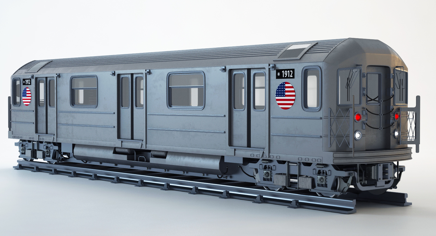 new york r62 subway train 3d model