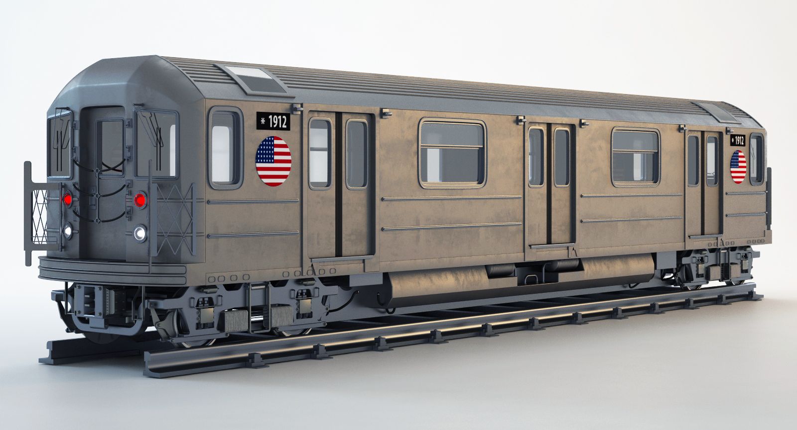 new york r62 subway train 3d model