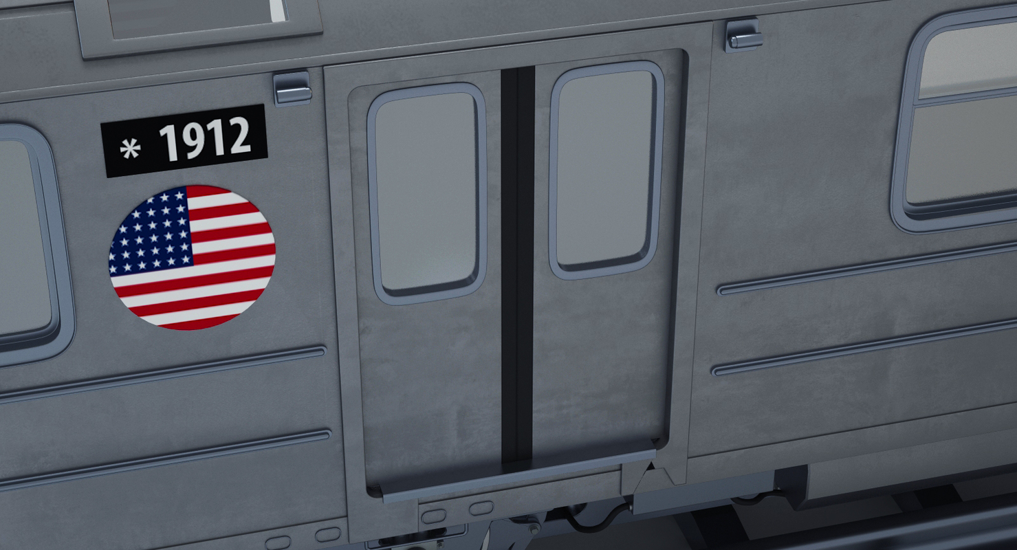 new york r62 subway train 3d model