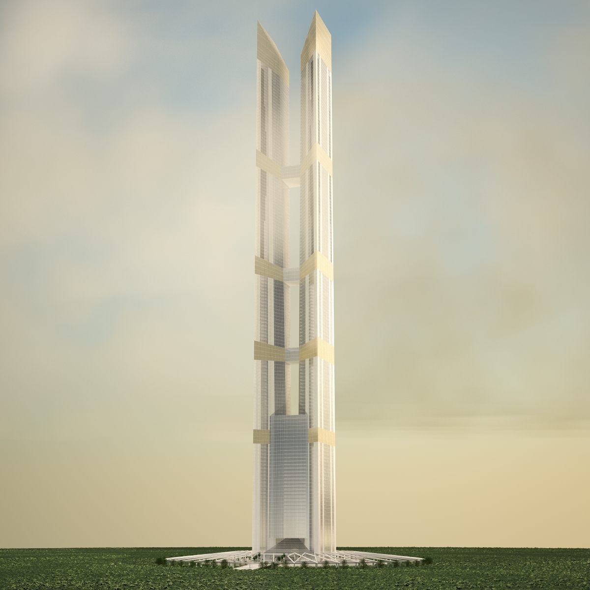 3d 102 incheon tower building architecture model