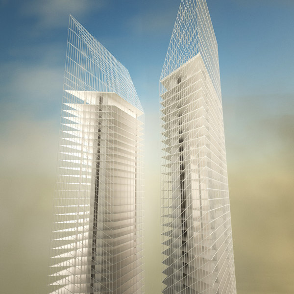 3d 102 incheon tower building architecture model