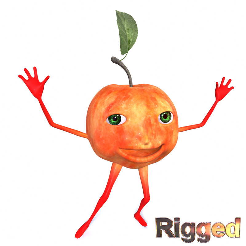 3d cartoon character apple