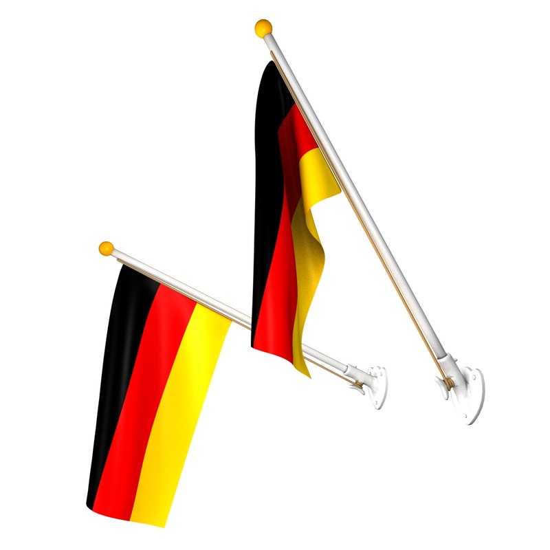 3d german flags set pole