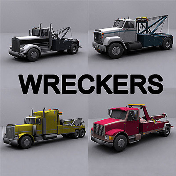 3d model ready wrecker tow truck