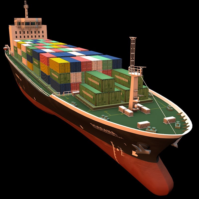 3d model cargo ship