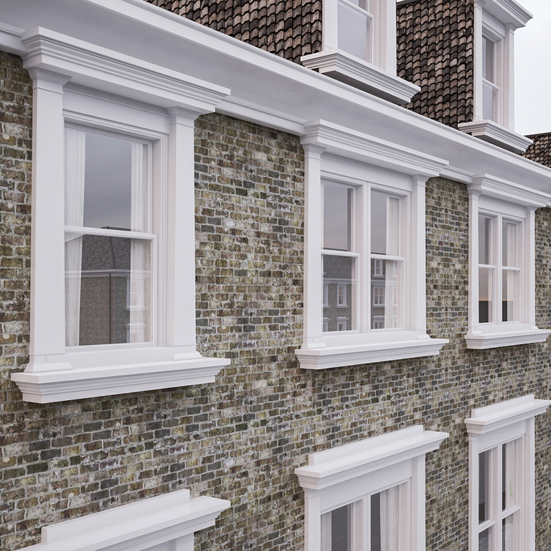 georgian terrace residential houses 3d model
