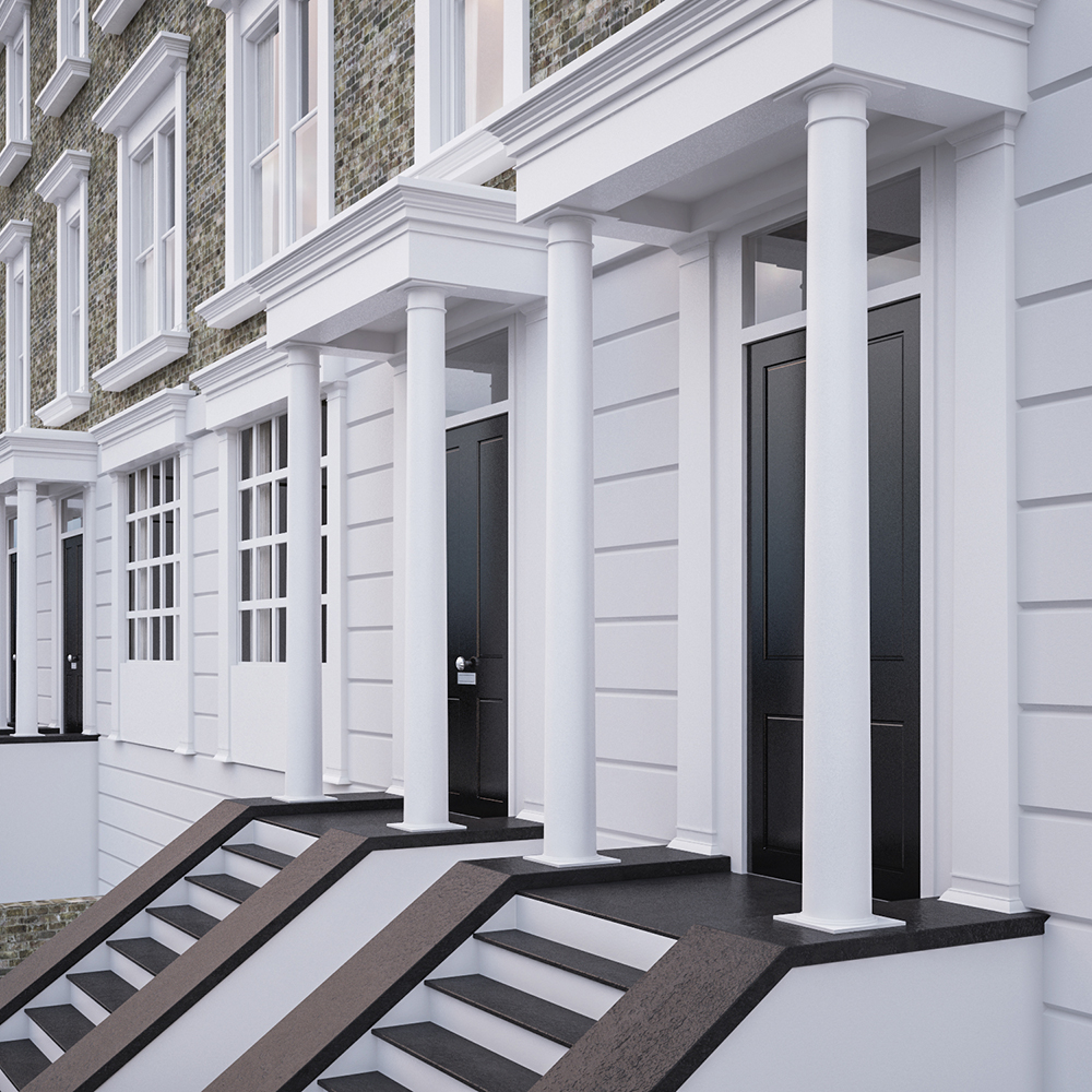 georgian terrace residential houses 3d model