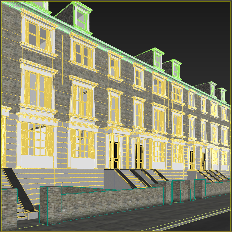 georgian terrace residential houses 3d model
