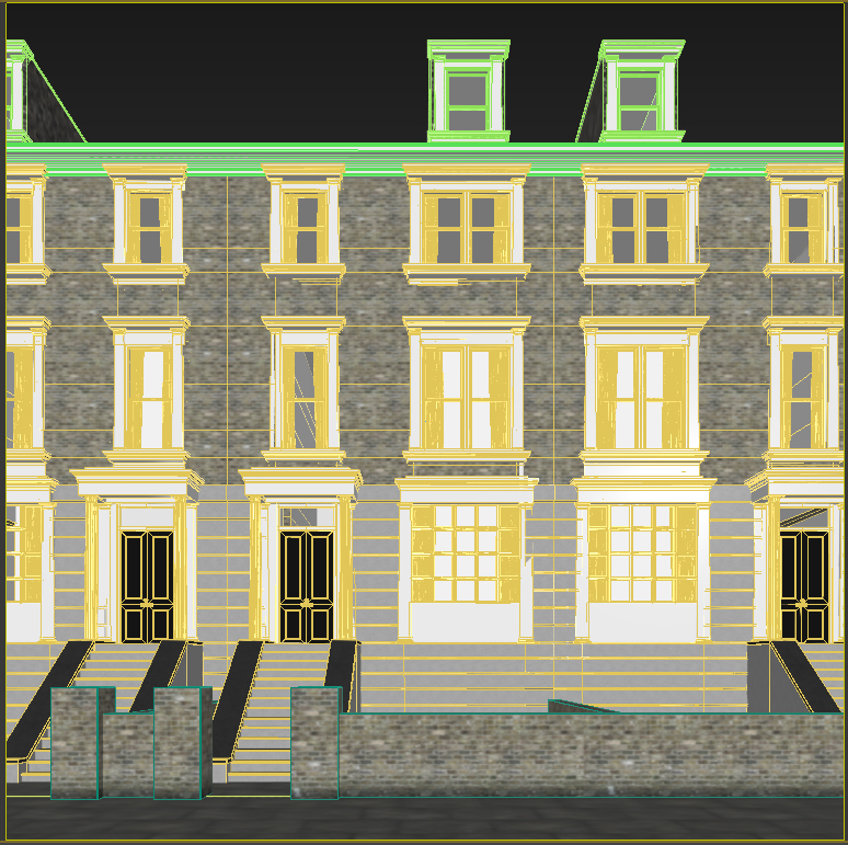 georgian terrace residential houses 3d model