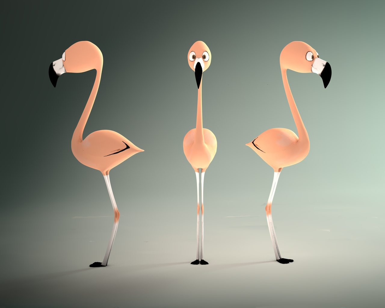 3d beautifull flamingo