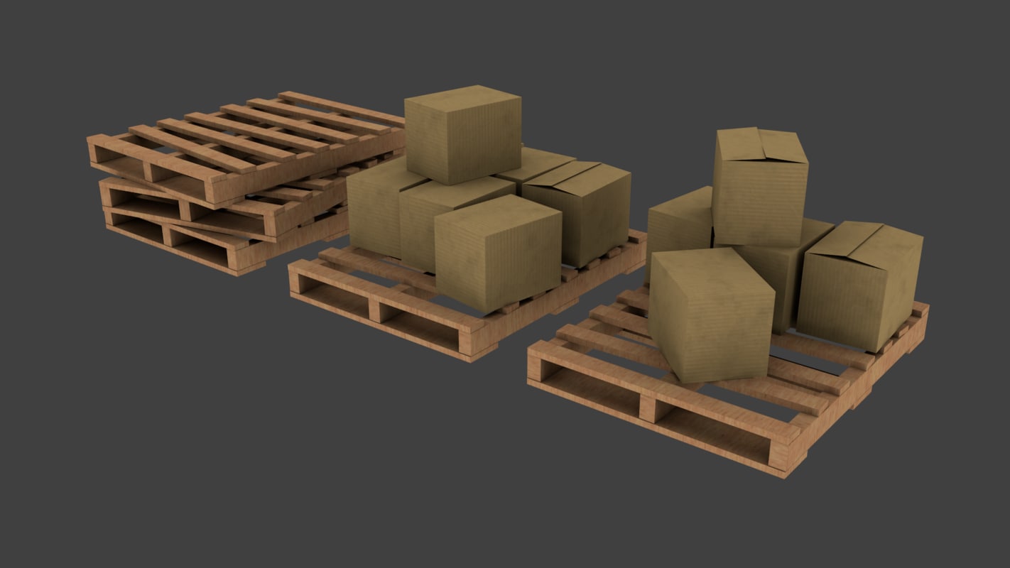 3d model of pallet set