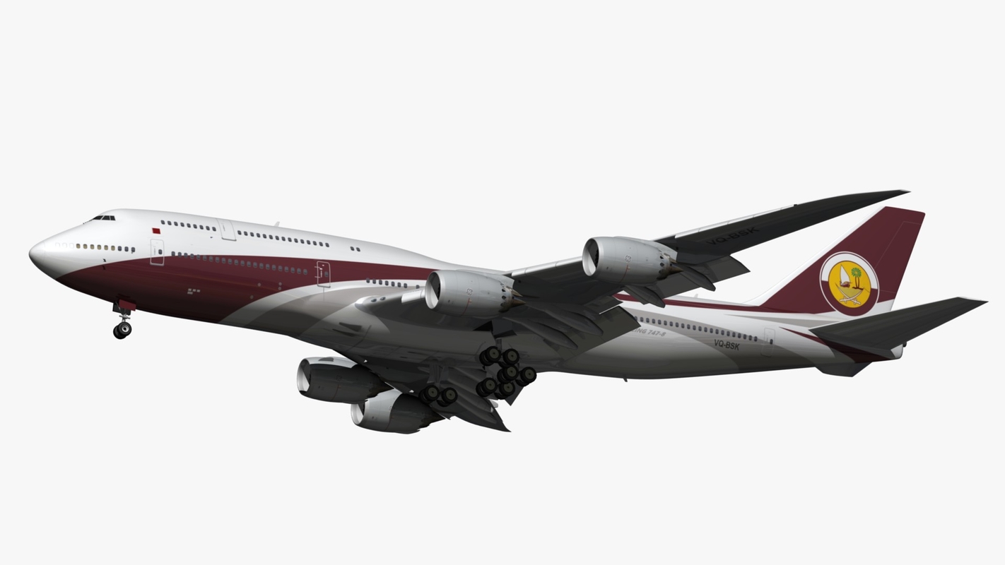 3d boeing 747-8 qatar