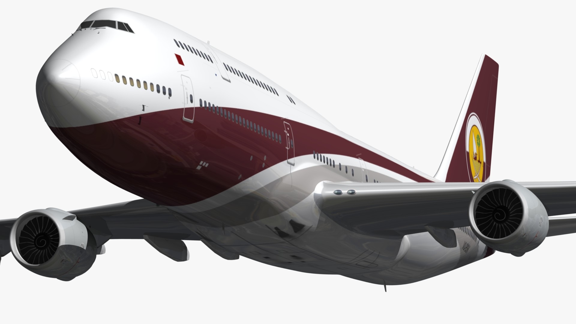 3d boeing 747-8 qatar