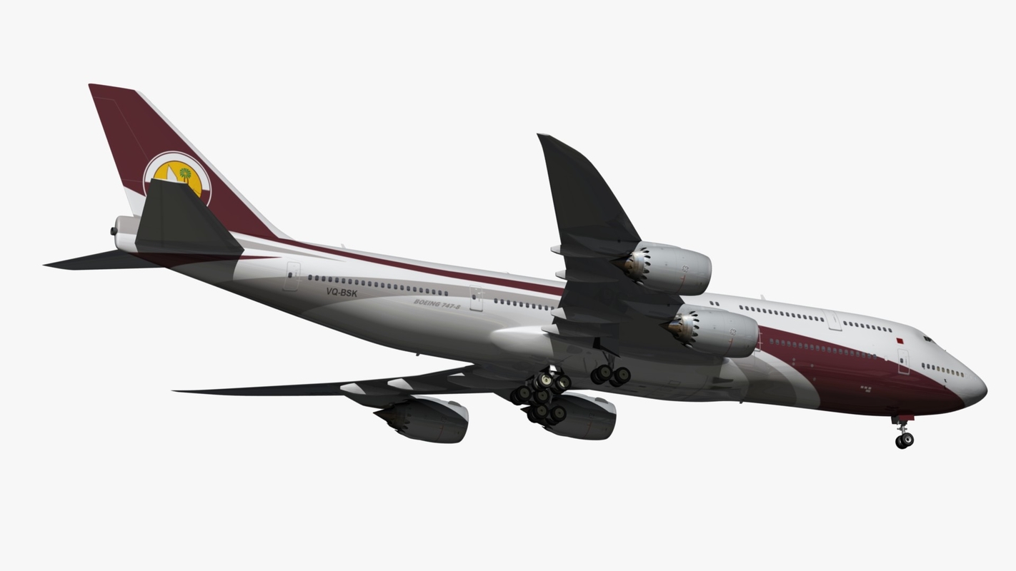 3d boeing 747-8 qatar