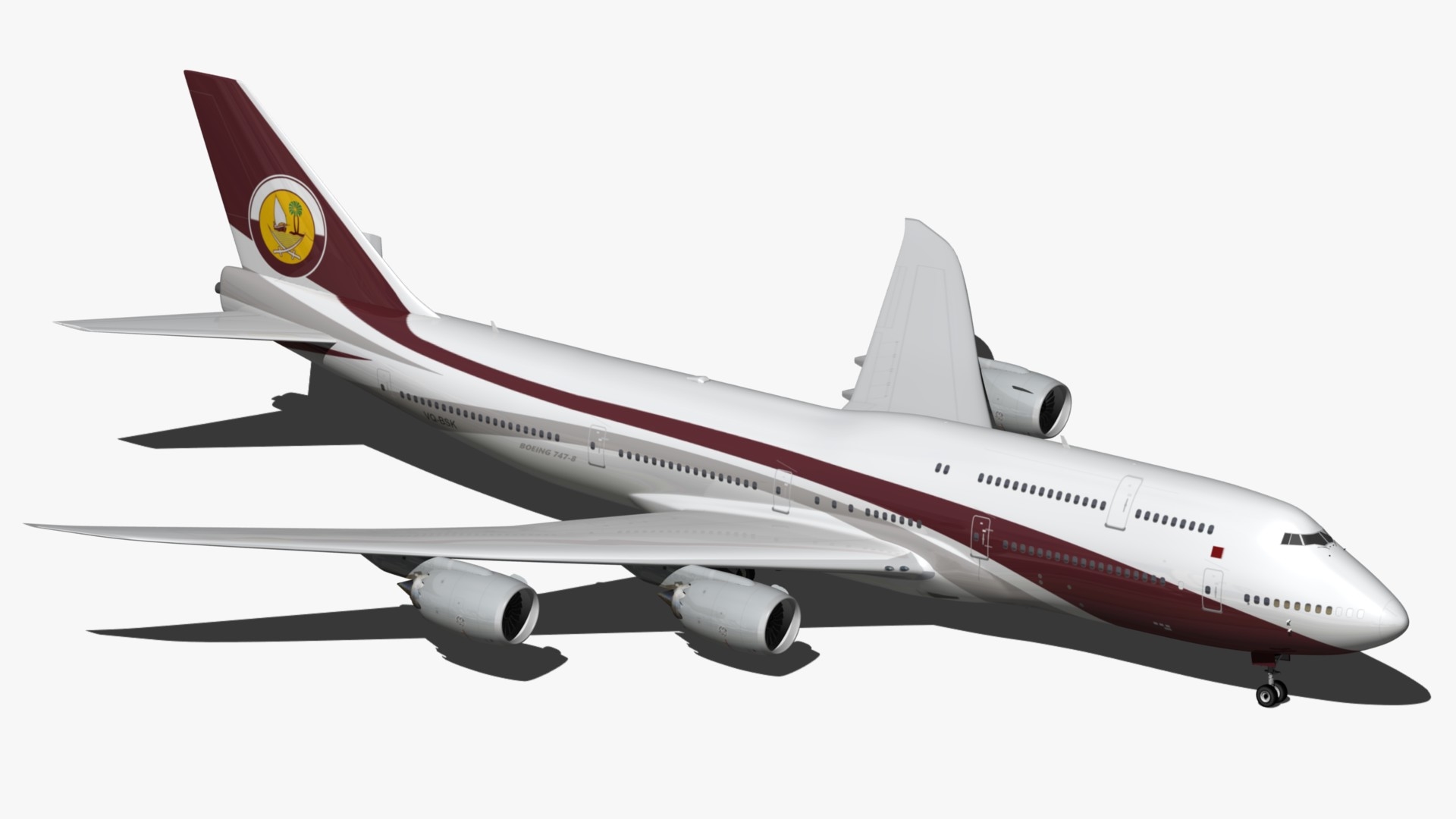 3d boeing 747-8 qatar
