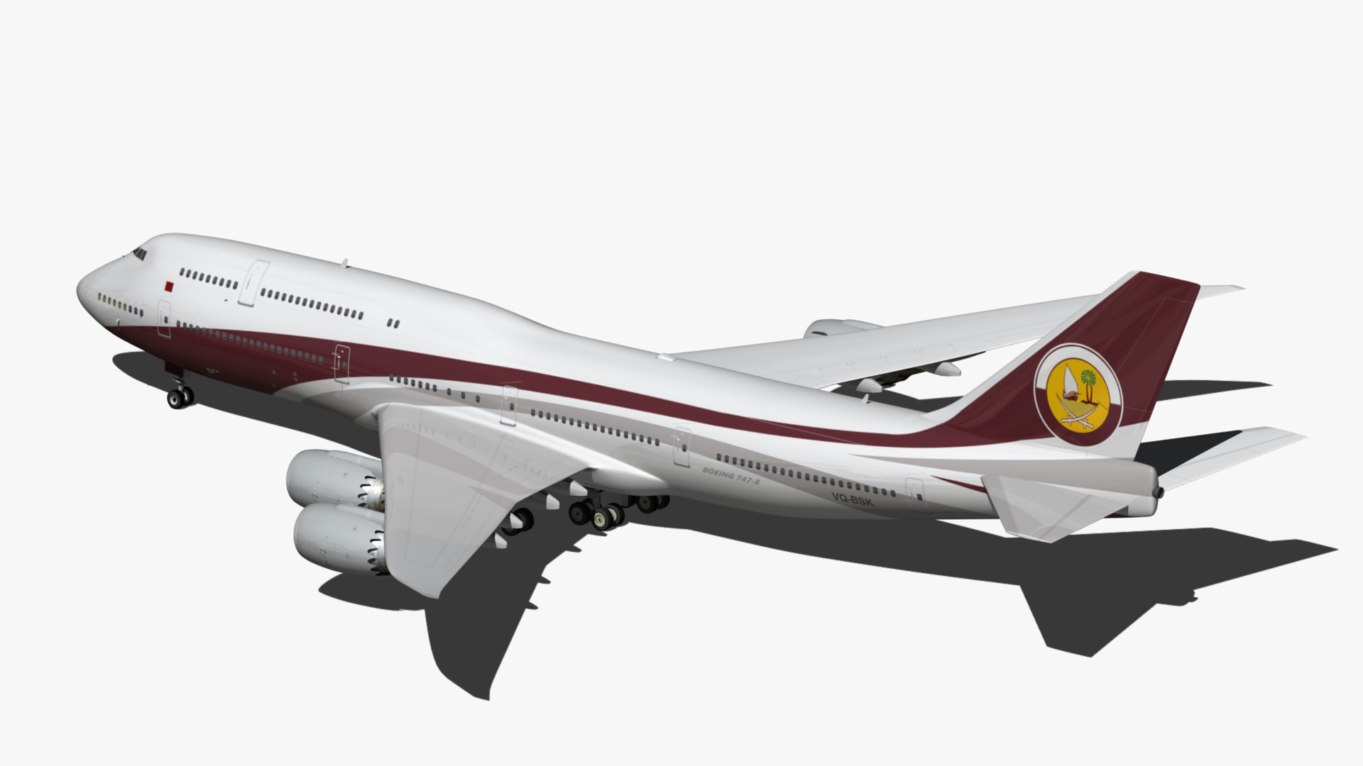 3d boeing 747-8 qatar