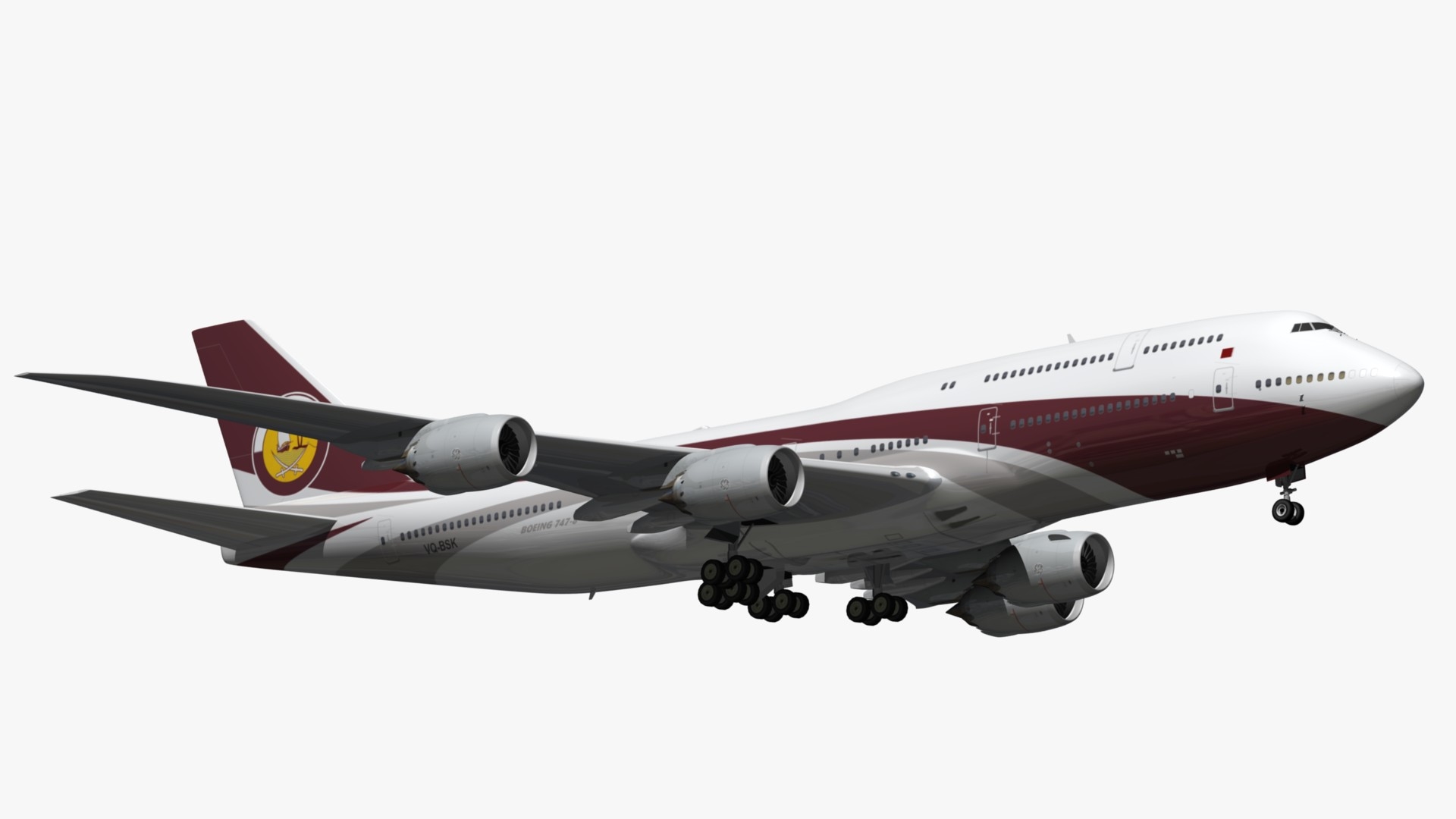 3d boeing 747-8 qatar