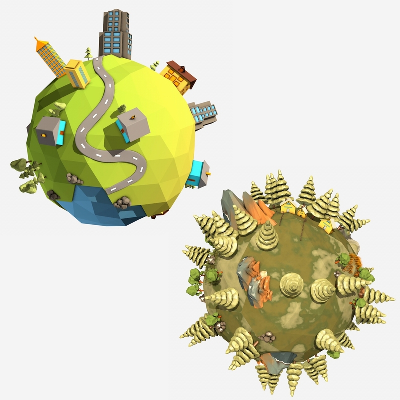 3d cartoon planet model