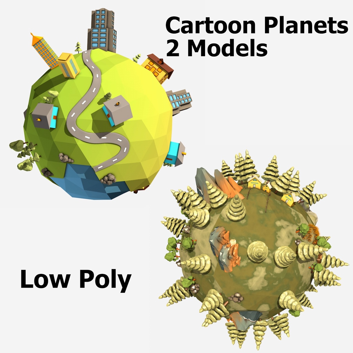 3d cartoon planet model