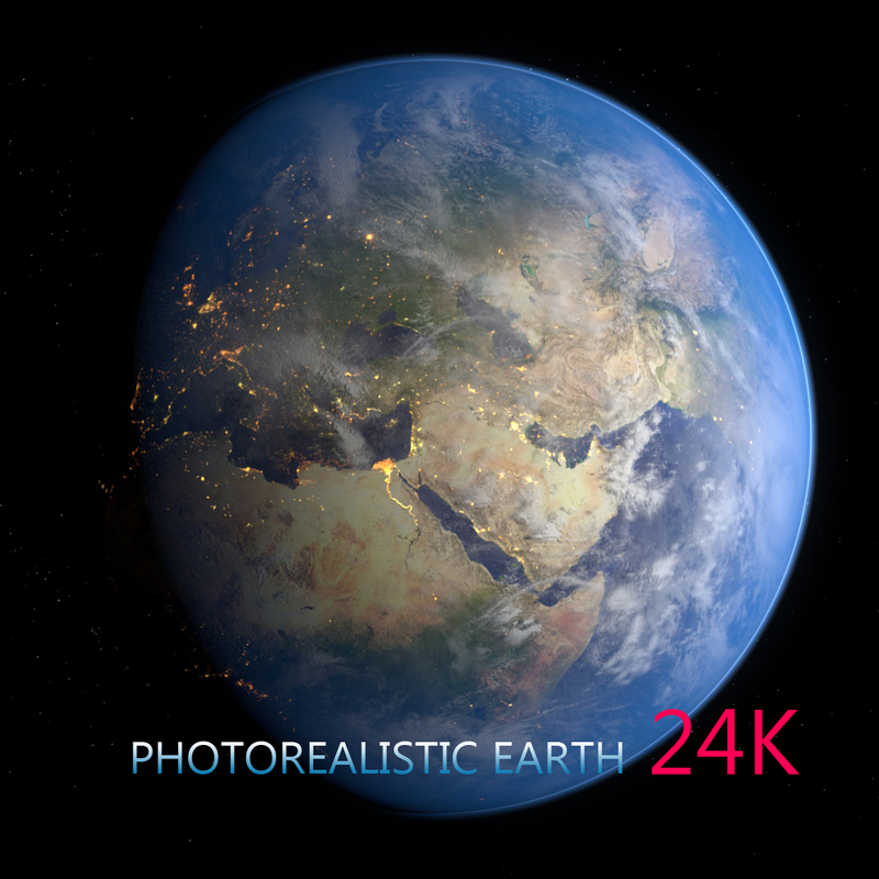 earth day night 3d c4d