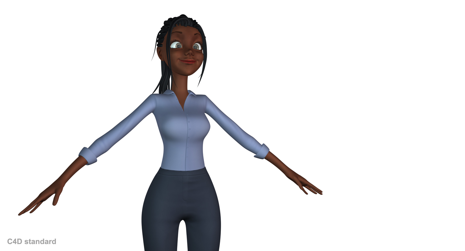 cartoon business woman 3d model