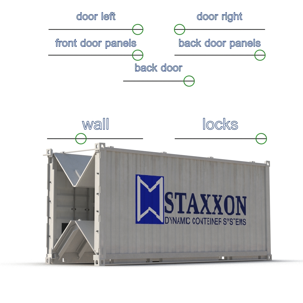 3d model collapsible iso container rigged