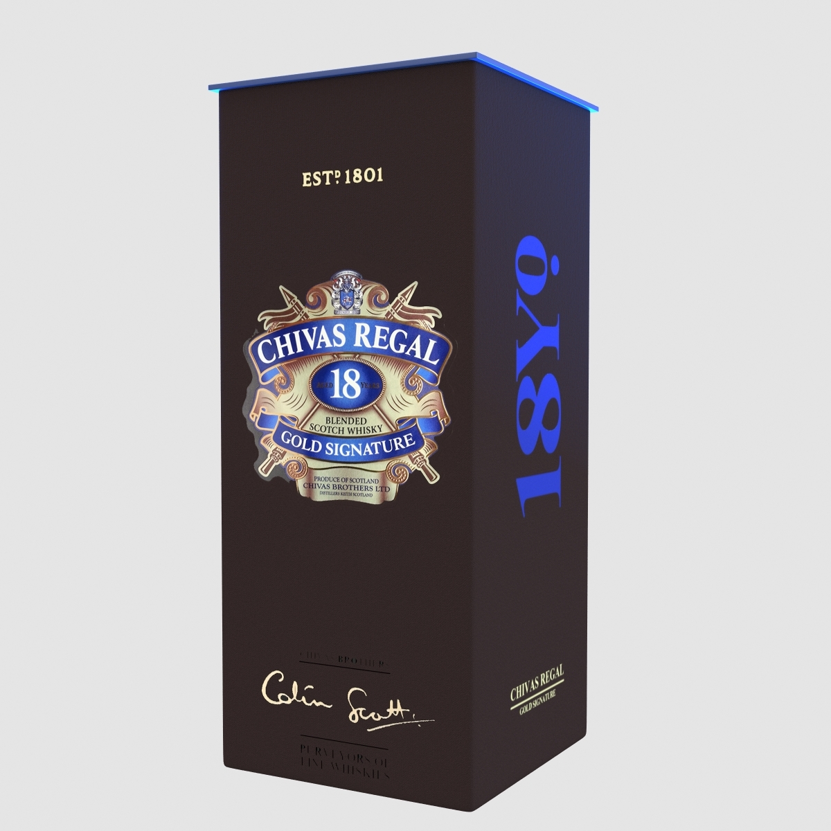 chivas regal 18 packaging 3d max